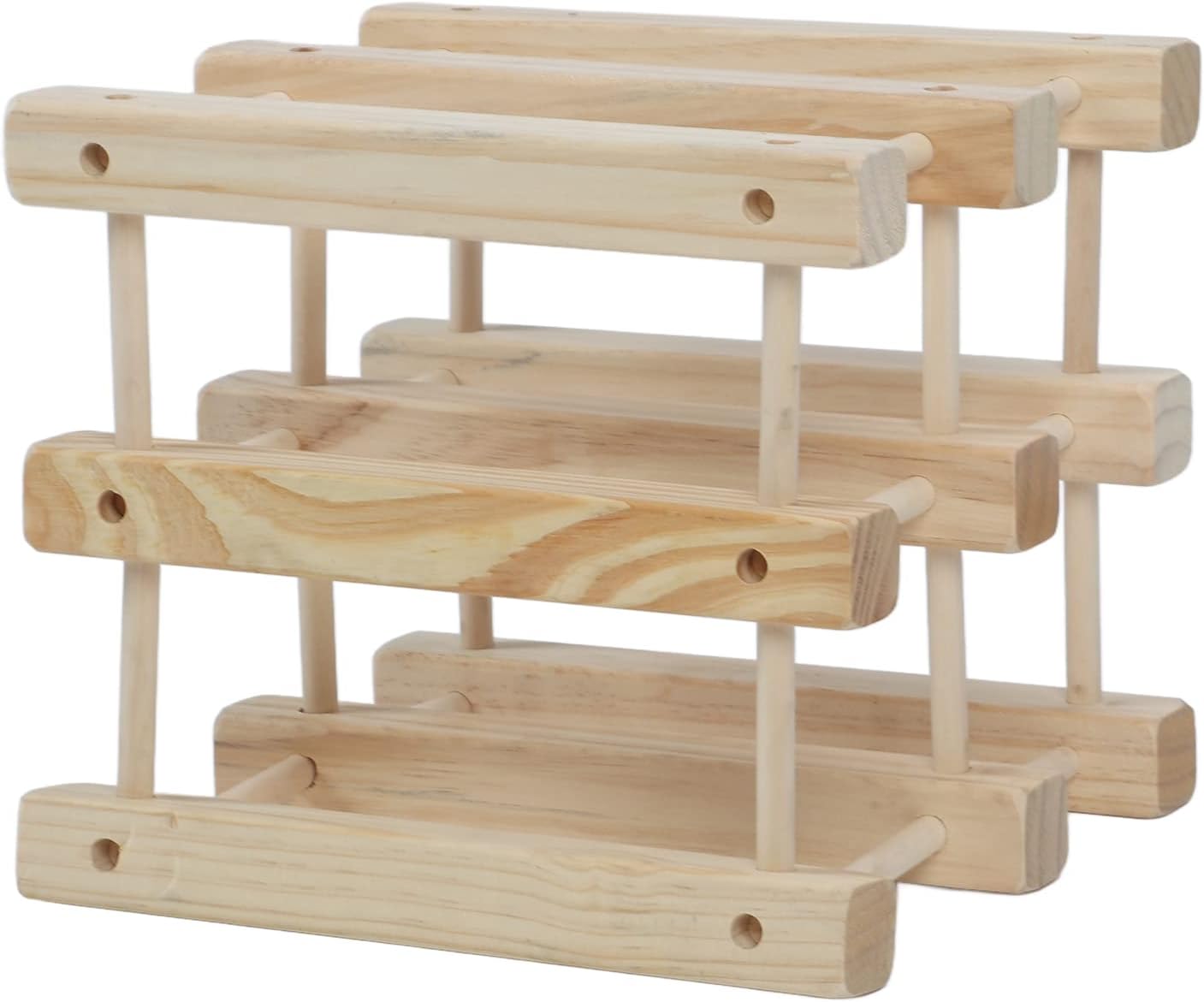 KIMISS Stackable Wine Rack Wood Stackable Modular Wine Rack Wine Holder ...