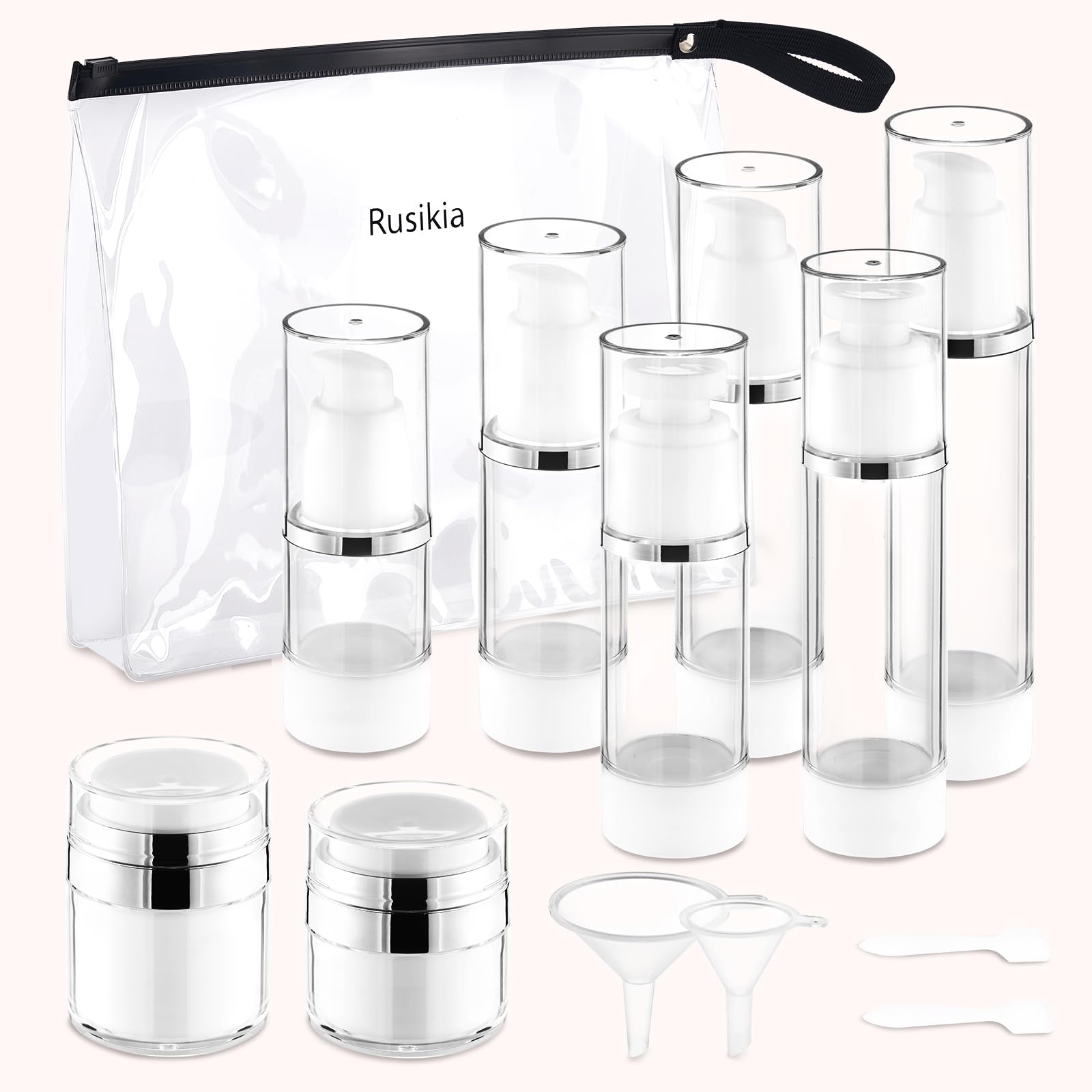 Amazon.com: 13 Pack Travel Size Containers, 1.7/1/0.5oz Airless Pump ...