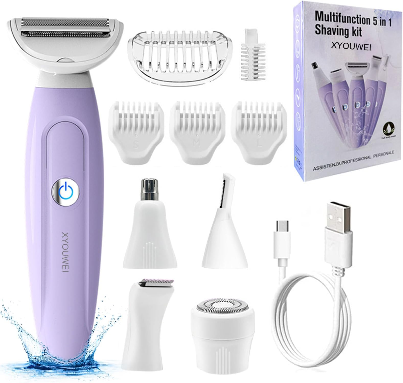 Amazon.com: Electric Razors for Women, Bikini Trimmer for Women 5 in 1 ...