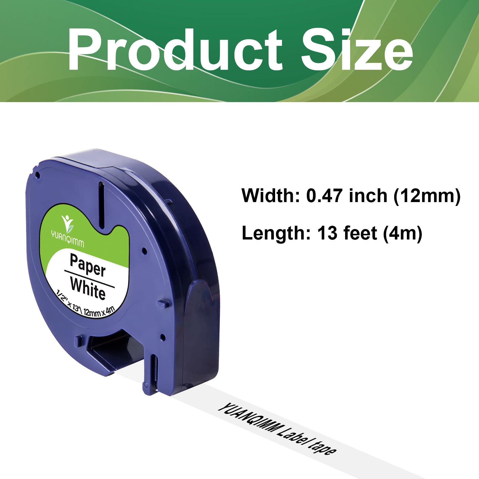 YUANQIMM Compatible Paper Label Tape Replacement for DYMO LetraTag ...