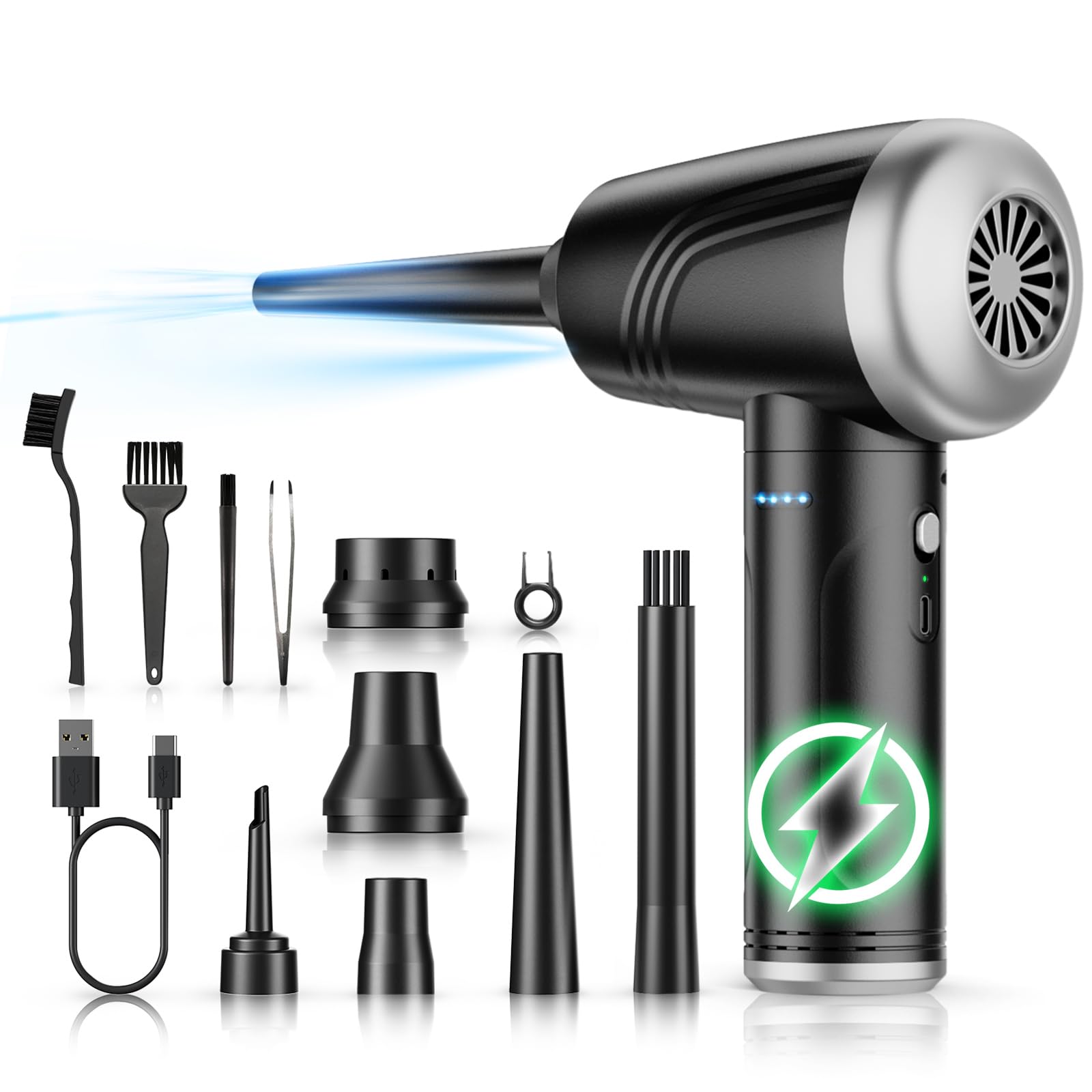 Compressed Air Duster, BANKKY 11 𝐢𝐧 1 Keyboard Cleaner for Office ...