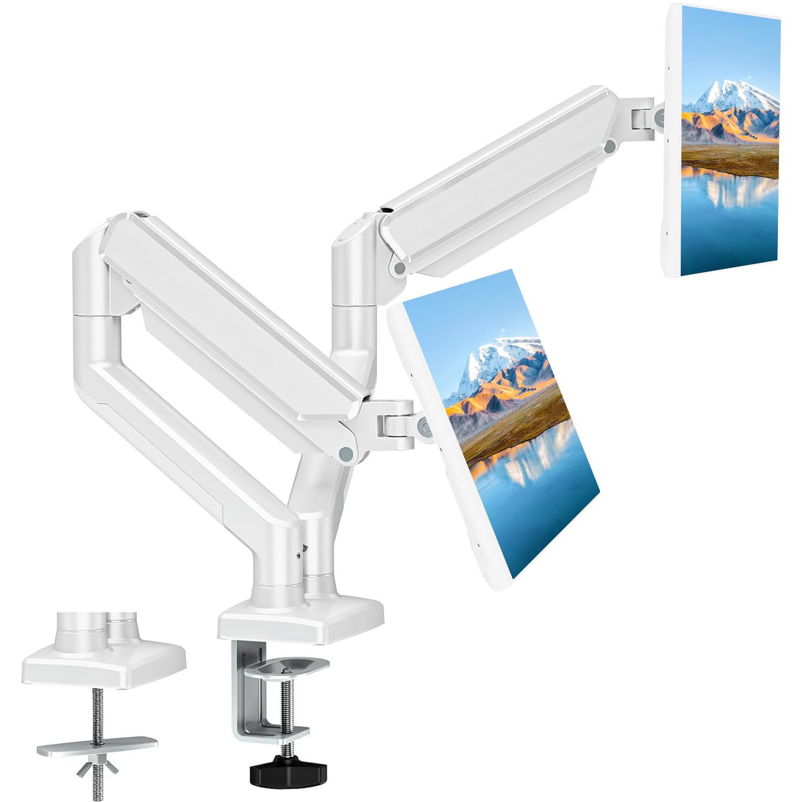 Buy Dual Monitor Bracket, Necomi Easy Installation Spring Wall ed ...