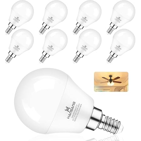 8 Pack E12 Ceiling Fan Light Bulbs, 60W Equivalent, Warm White 2700K ...