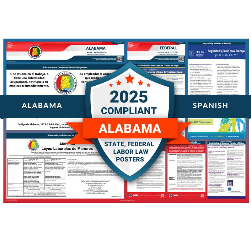 Amazon.com: Labor Law Posters 2025 - Alabama Labor Law Poster State ...
