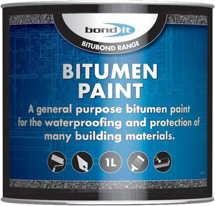 Bond It Bitumen Paint - 1 litre - Solvent-bourne bituminous black paint ...