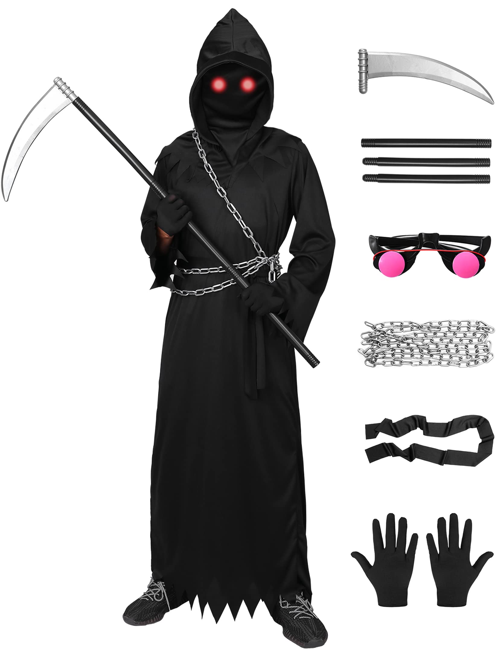 Buy Grim Reaper Costume for Kids Boys, Halloween y Grim Reaper Costume ...