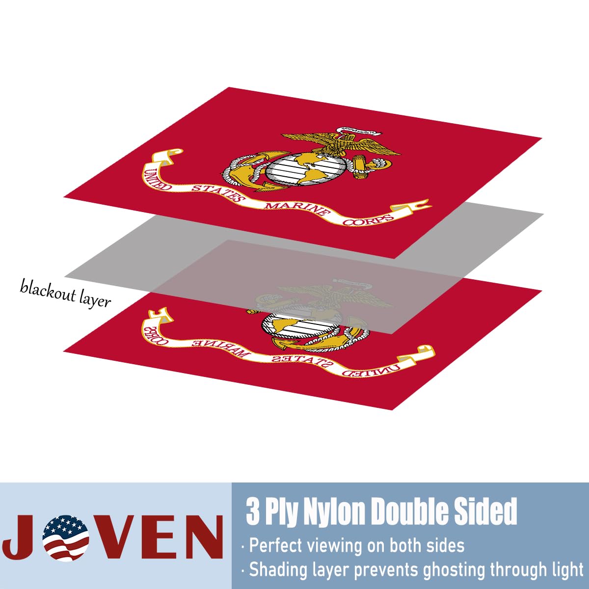 Snapklik.com : US Marine Corps USMC Military Flag 3x5 Outdoor Double Sided