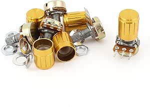 FOCCAR 5pcs 200K Variable Resistors OHM Linear Taper Rotary ...