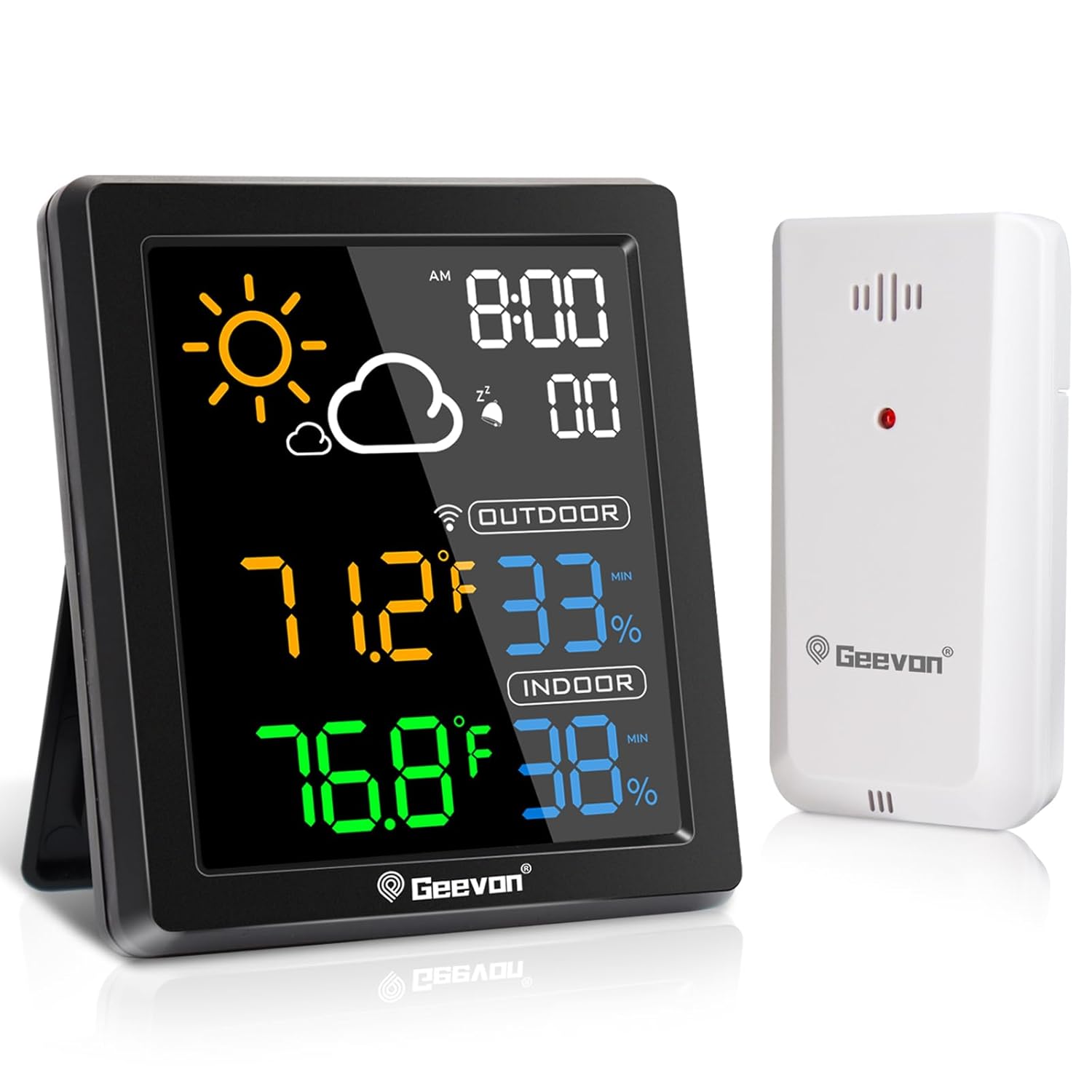 Amazon.com: Geevon Indoor Outdoor Thermometer Wireless Weather Station ...