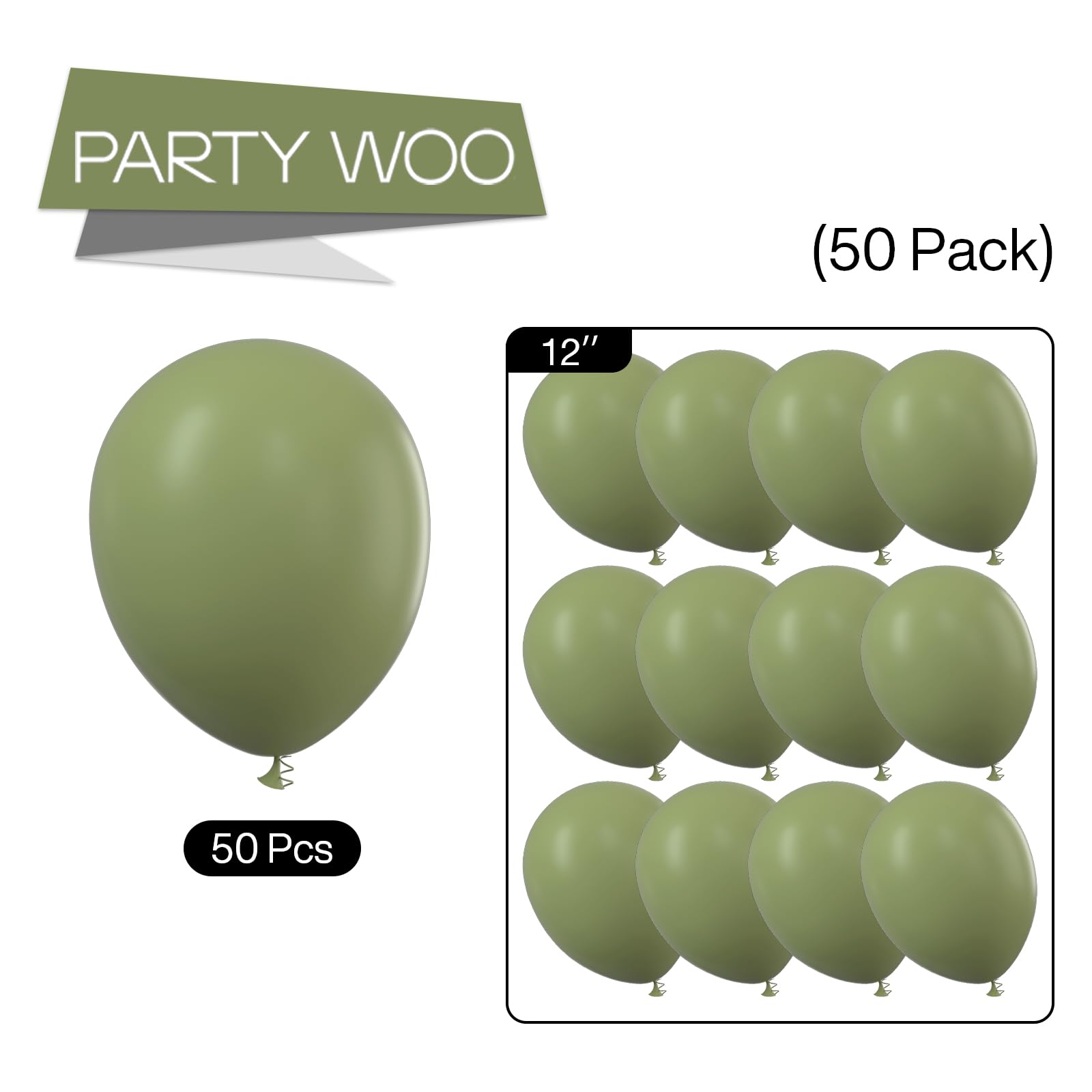 Snapklik.com : Sage Green Balloons, 50 Pcs 12 Inch Boho Green Balloons ...
