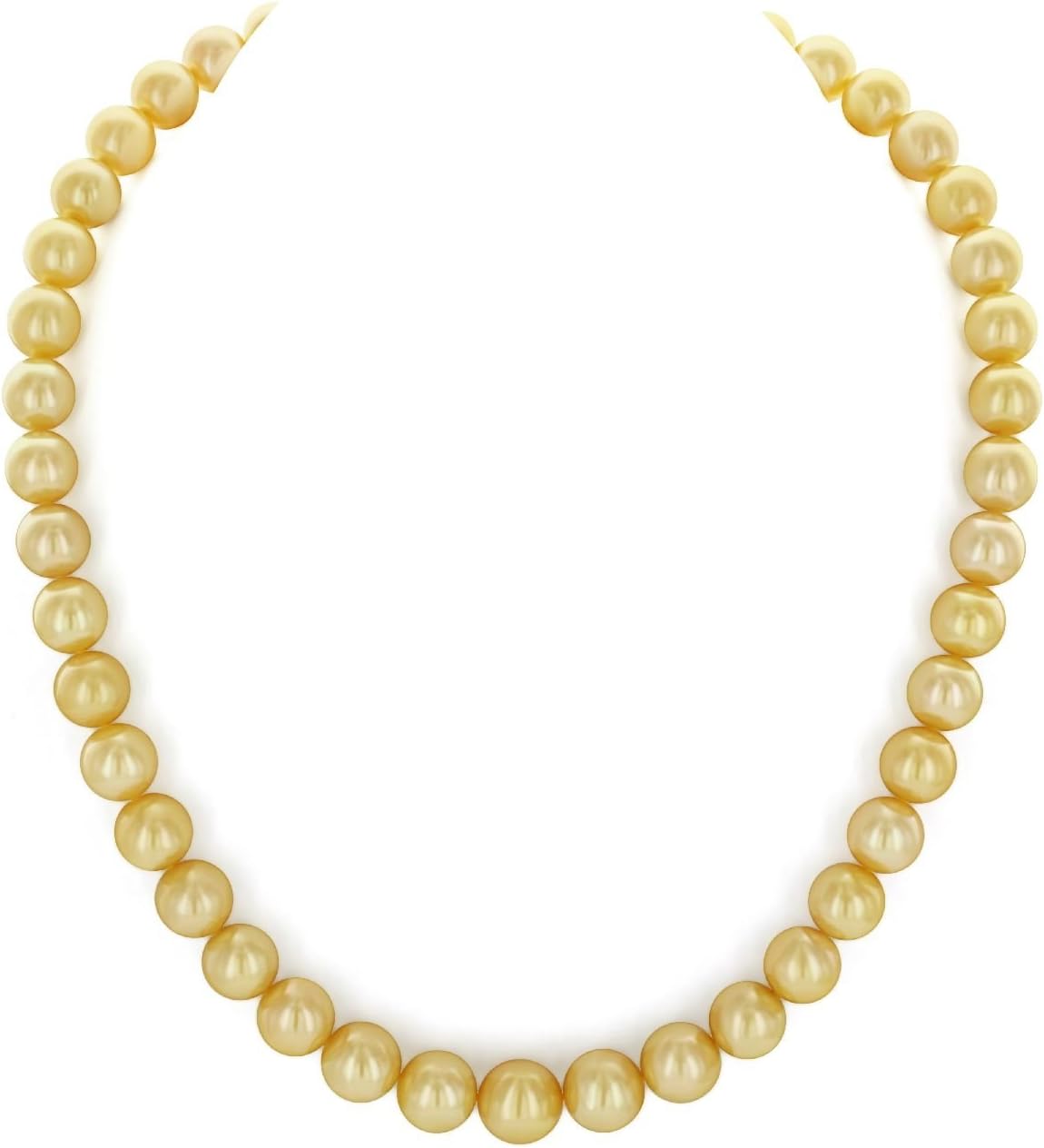 Amazon.com: The Pearl Source 14K Gold 9-11mm Round Genuine Golden South ...
