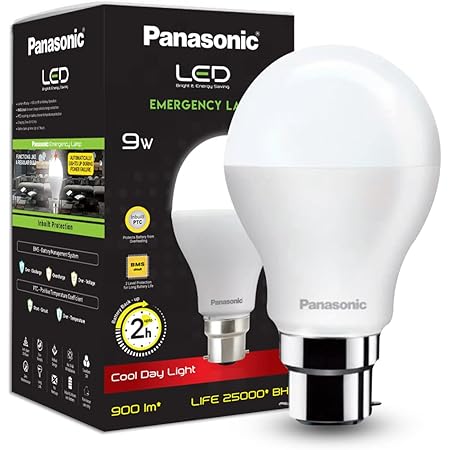 Buy Panasonic 9W Rechargable Emergency LED Bulb, B22 9W Inverter Bulb ...
