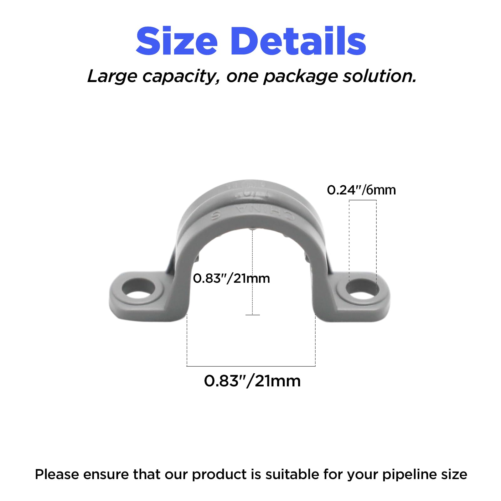 Snapklik.com : 15 Pcs 1/2 Inch PVC Pipe Straps, Grey Conduit Clamp Pipe ...
