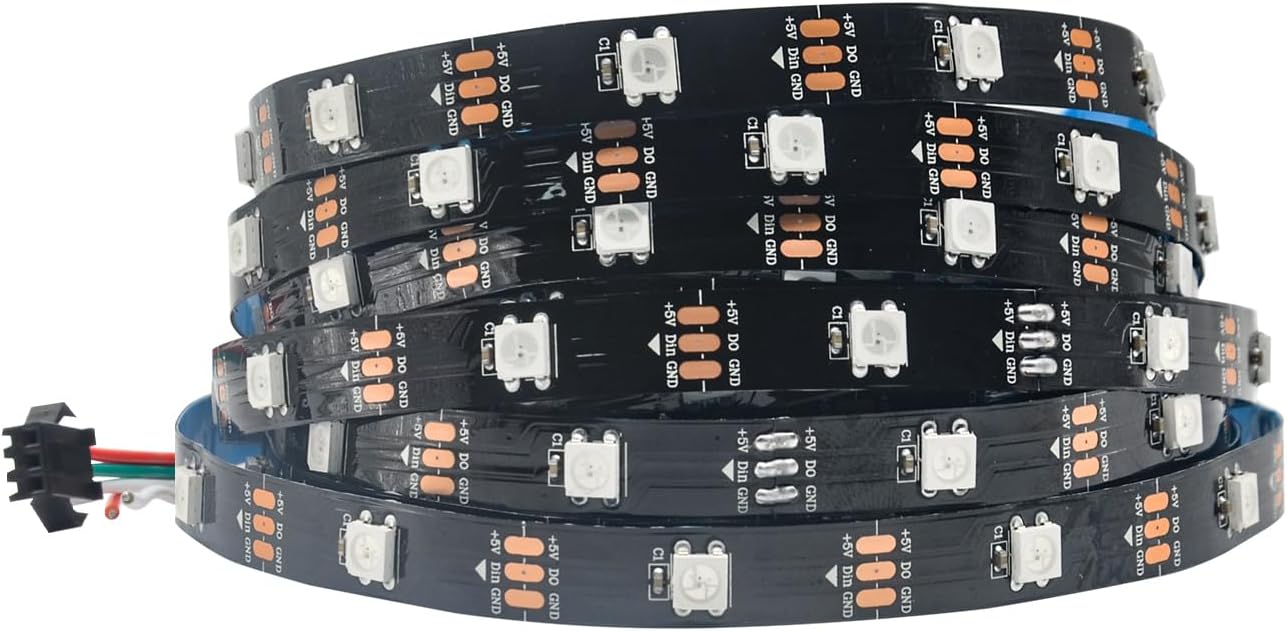 Amazon.com: 16.4FT WS2812B 5V LED Strip Lights 150 Individual ...