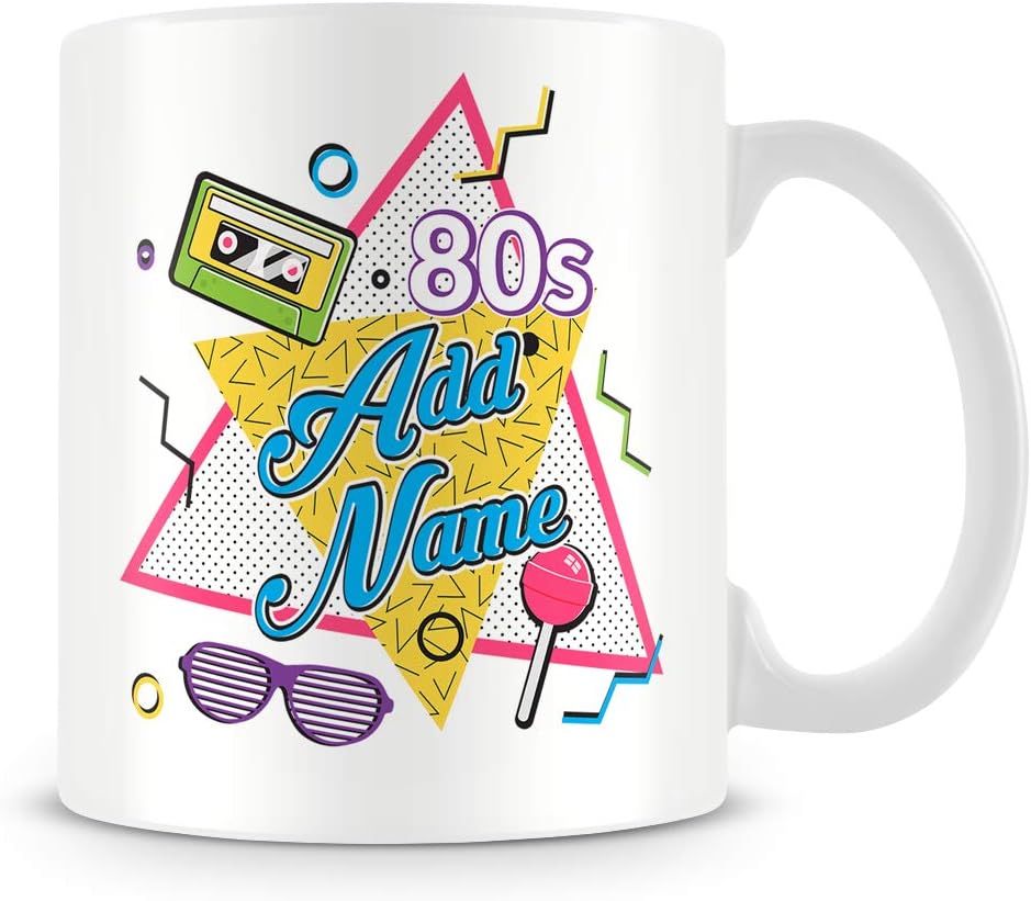 MUGGZ 80s Mug - 1980s Personalised Mug - Customise with Name : Amazon ...