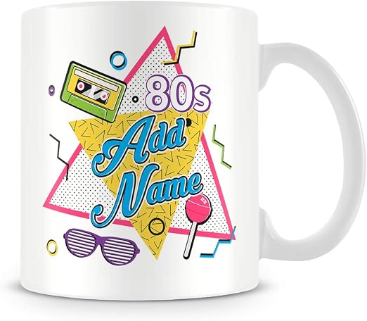 MUGGZ 80s Mug - 1980s Personalised Mug - Customise with Name : Amazon ...