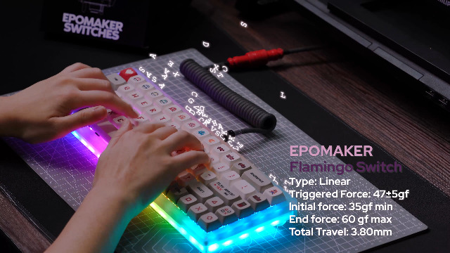 Watch Sound Test Of the Epomaker Flamingo Linear Switches on Amazon Live