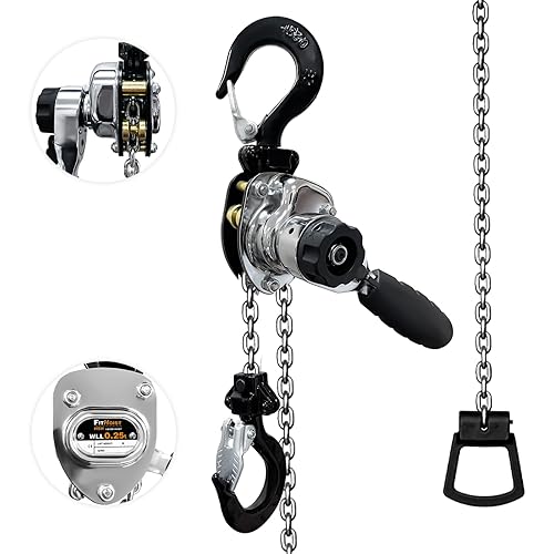 Snapklik.com : FITHOIST Chrome Plated Mini Chain Hoist 1/4 Ton 550Lbs ...
