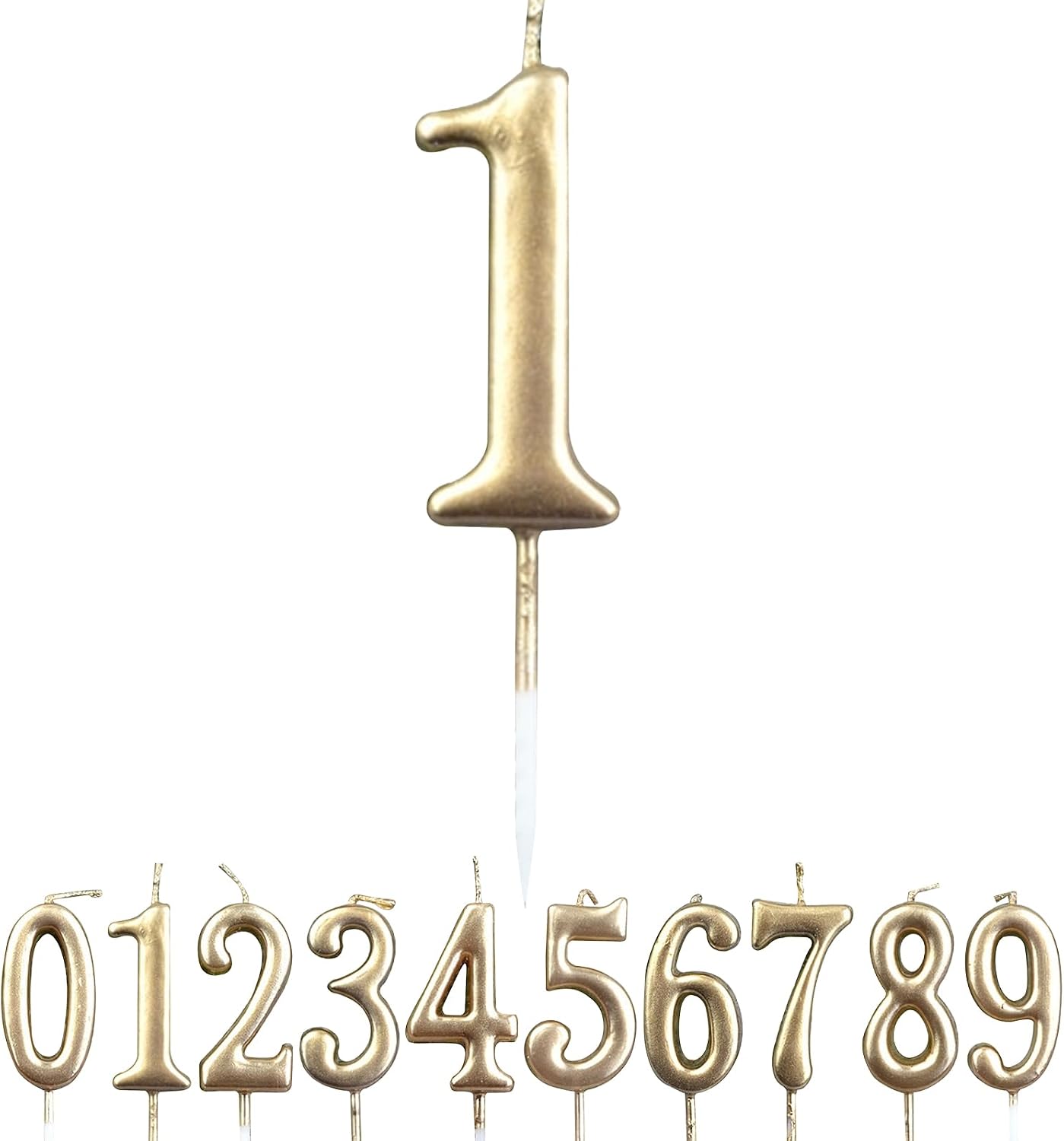 Amazon.com: yafuidil Birthday Candles - Champagne Gold Number 1 ...