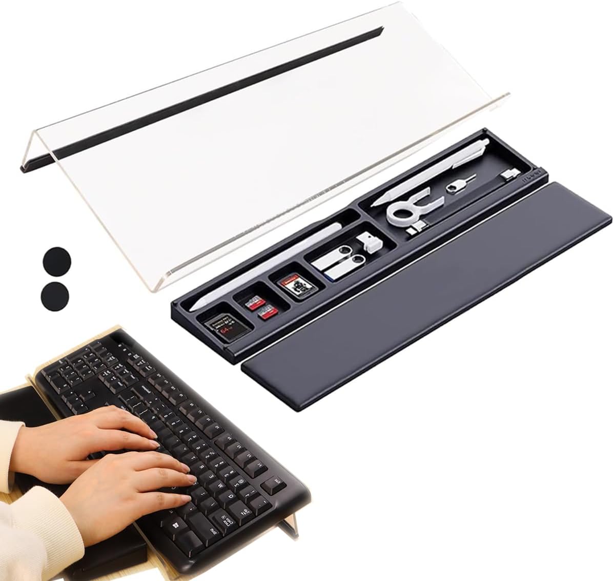 Amazon.com : Henitol Keyboard Riser with Keyboard Pad,Keyboard Holder ...