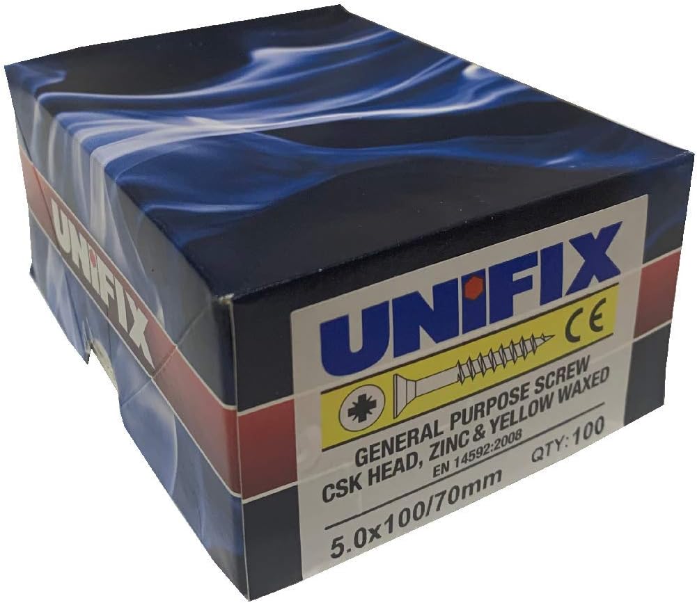 Unifix 5.0 x 100mm woodscrews box of 100 – BigaMart