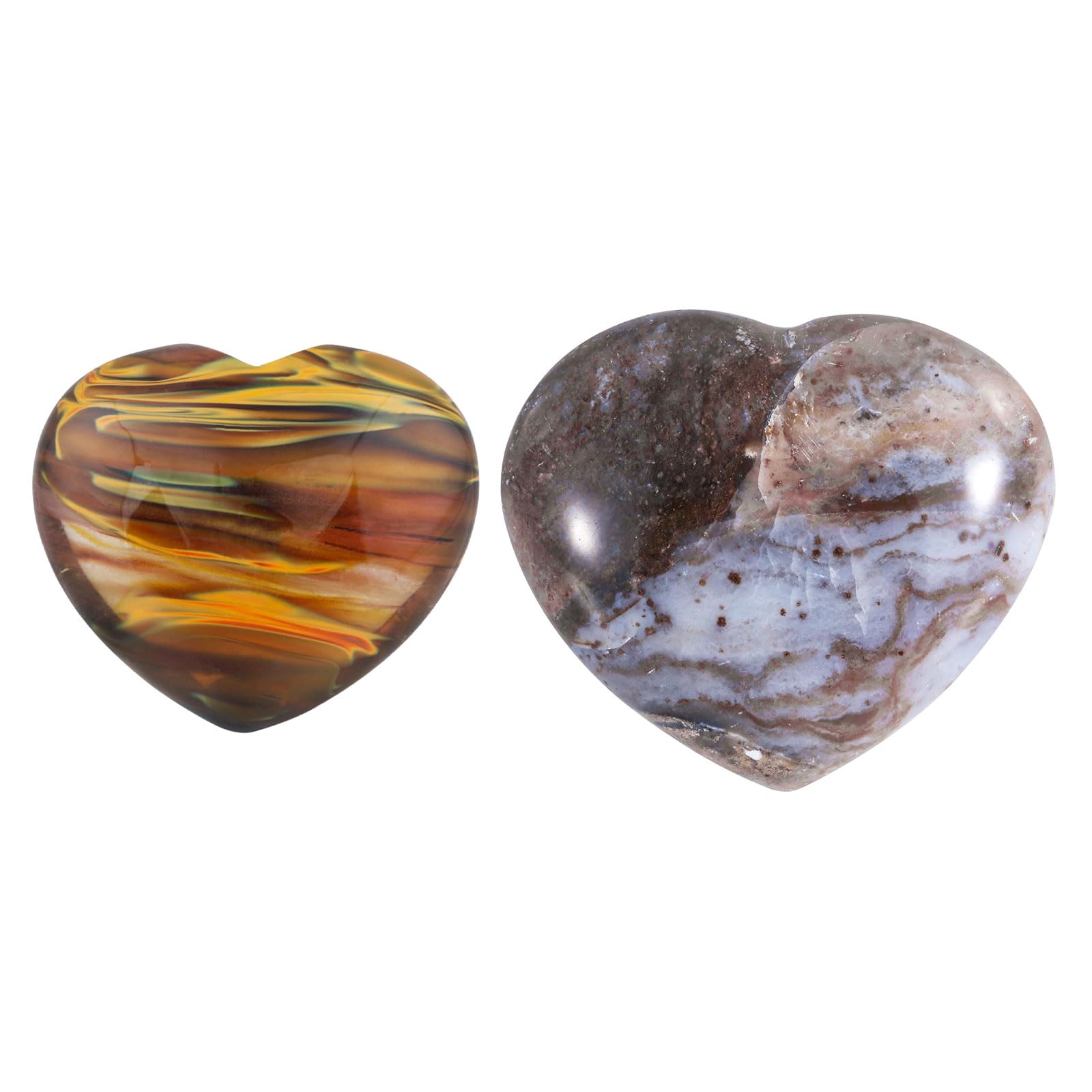 Amazon.com: SUNYIK Pack of 2 Volcano Cherry Quartz & Ocean Agate Carved ...