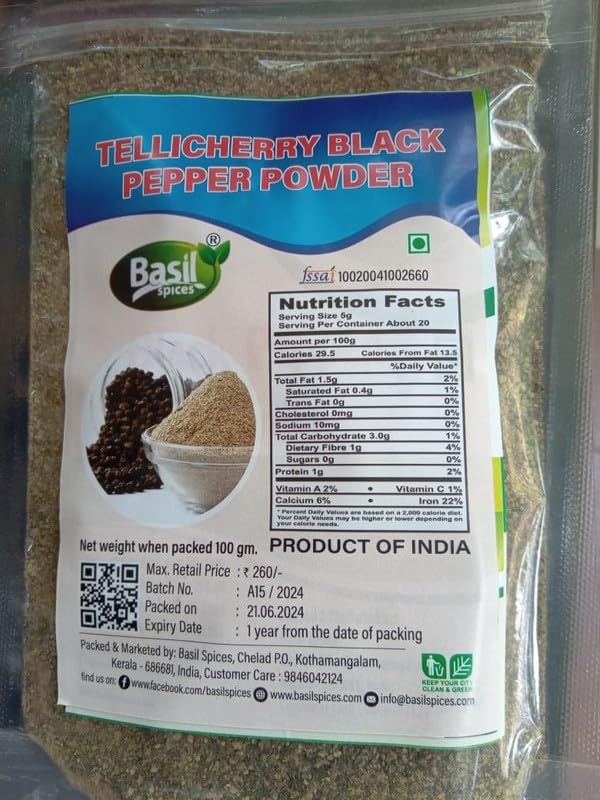 Basil Spices Black Pepper Powder - Aromatic And Flavorful Ground Spice ...
