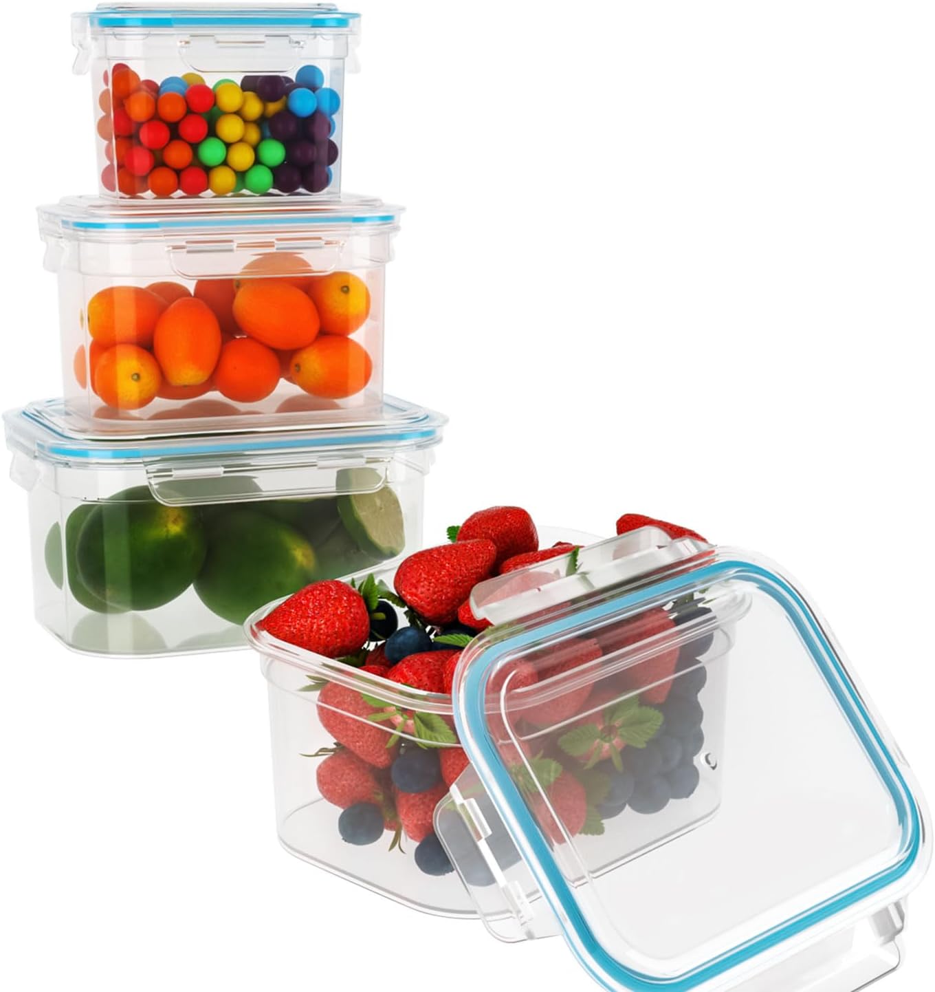 Amazon.com: LIHONG 8-Piece Food Storage Containers with Lids Airtight ...