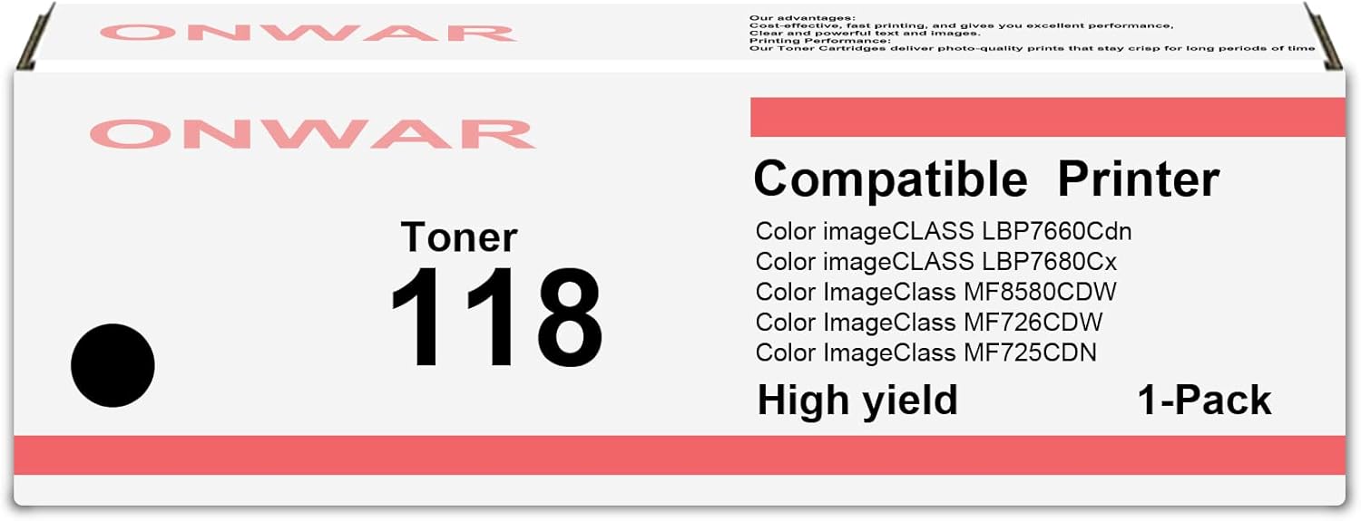 Amazon.com: 118 Black Toner Cartridge - Onw 1-Pack Compatible 118BK ...