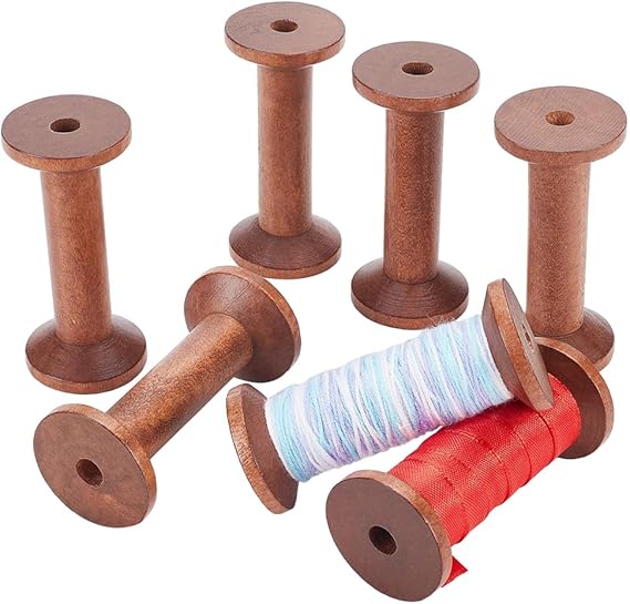 Amazon.com: PH PandaHall Wooden Spools 6pcs Empty Wood Thread Spools ...