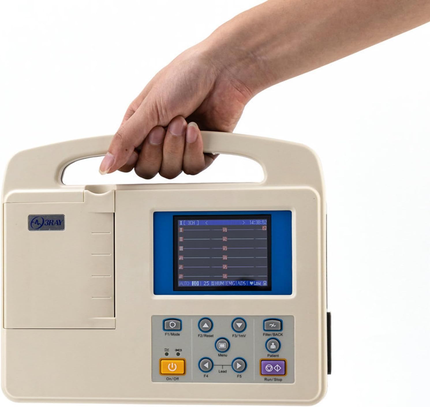 Portable ECG,Standard 12 Leads LCD Touch Screen Digital Equipment 6 ...