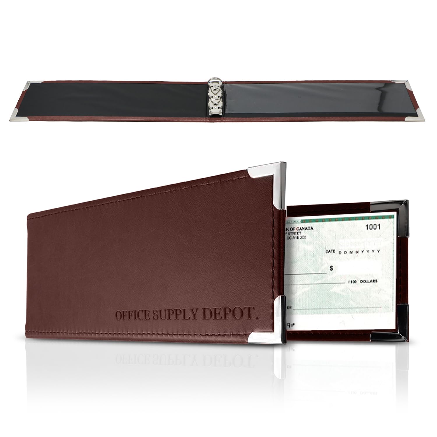 Business Checkbook Binder - 3-Ring Binder for 1-Page Checks, Holds 100 ...