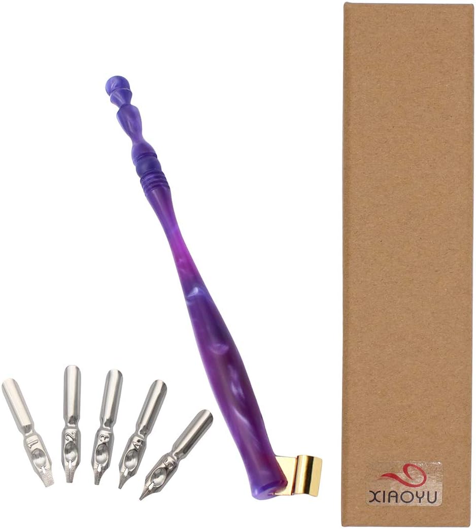 Amazon.com : XIAOYU Calligraphy Oblique Nib Pen Holder, English ...