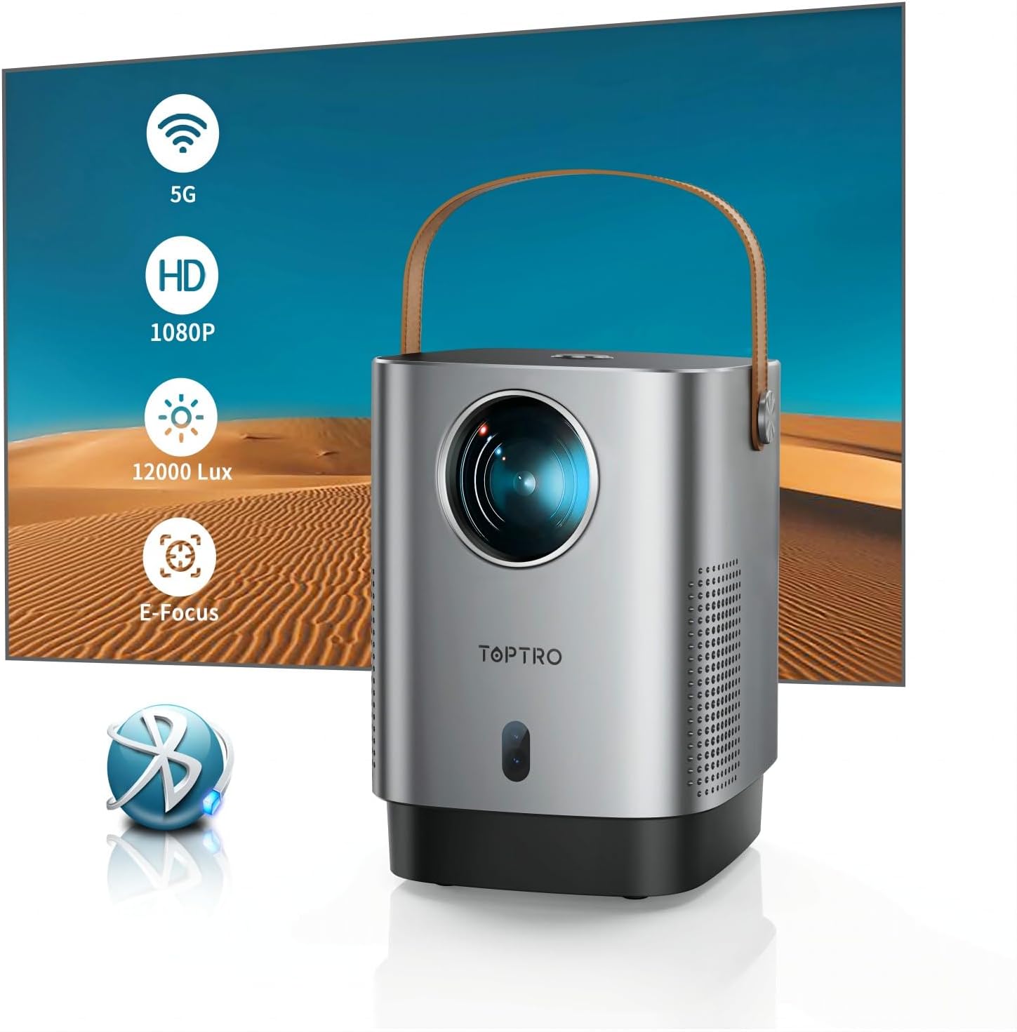 Mini Projecteur, 12000 Lumens Mini Videoprojecteur WiFi6 Bluetooth ...