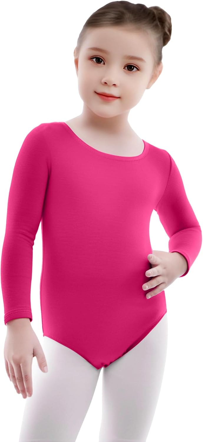 Amazon.com: The Fancy Dress® Girls Long Sleeve Cotton Leotards, Kids ...