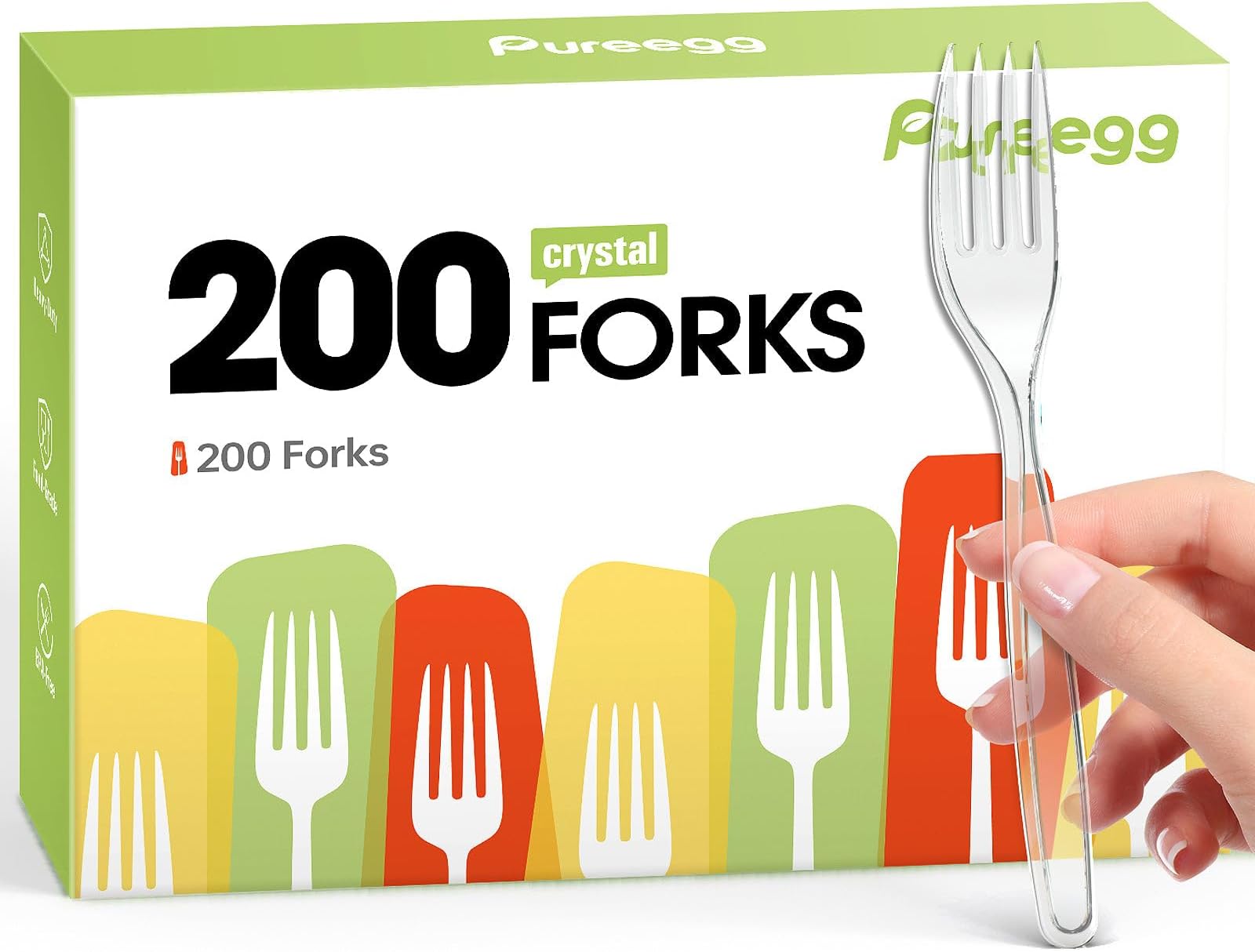 Amazon.com: Pureegg Plastic Forks - 200 Packs, Premium 7" Disposable ...