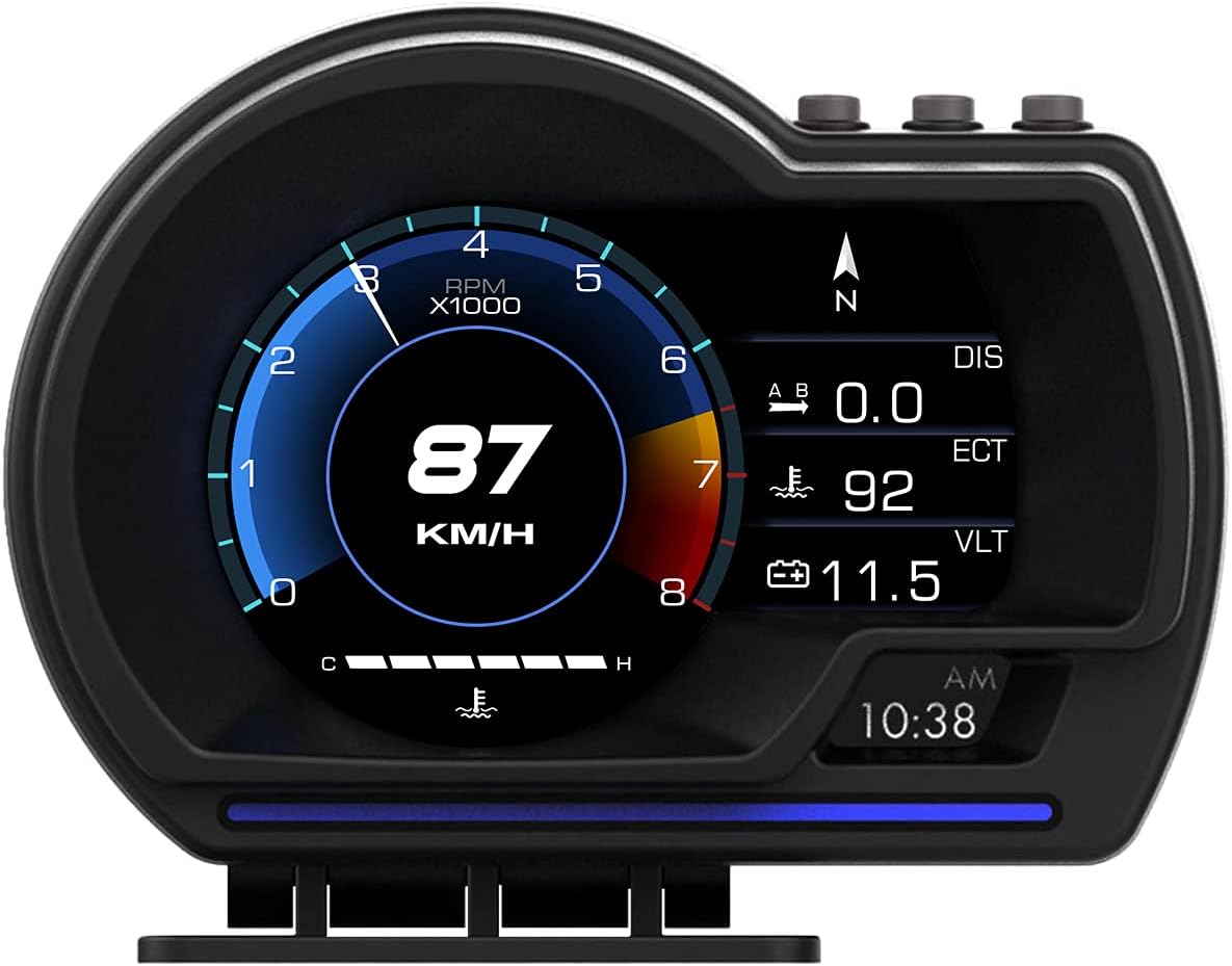 Techadro TA-H1 HUD OBD2 GPS Smart Gauge Speedometer – High-Resolution ...