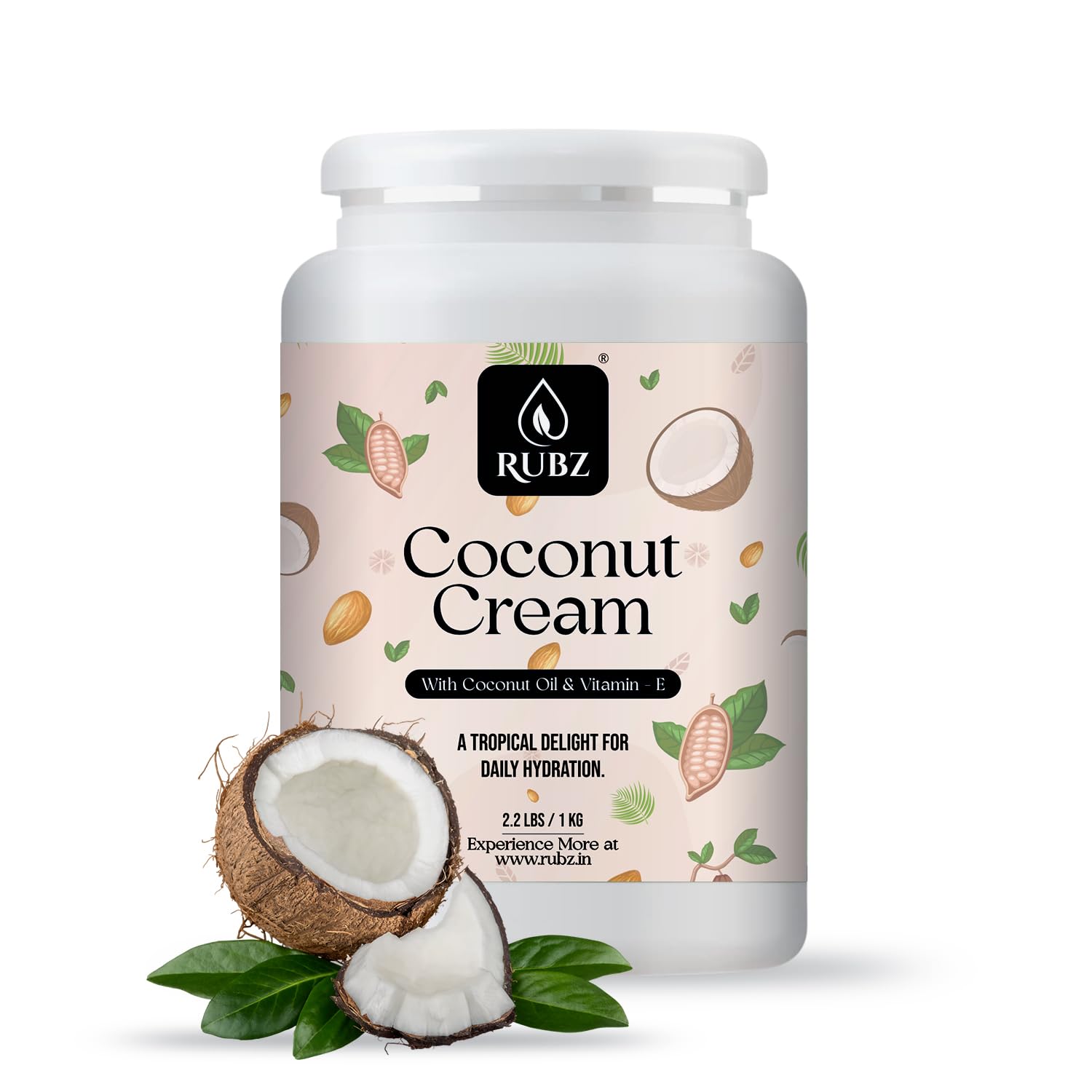 Rubz Coconut Cream with Coconut Oil & Vitamin - E | Deep Moisturizing ...