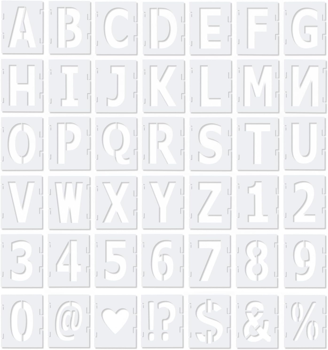Lusofie 42Pcs Reusable Plastic Large Alphabet Stencils 3 Inch for ...
