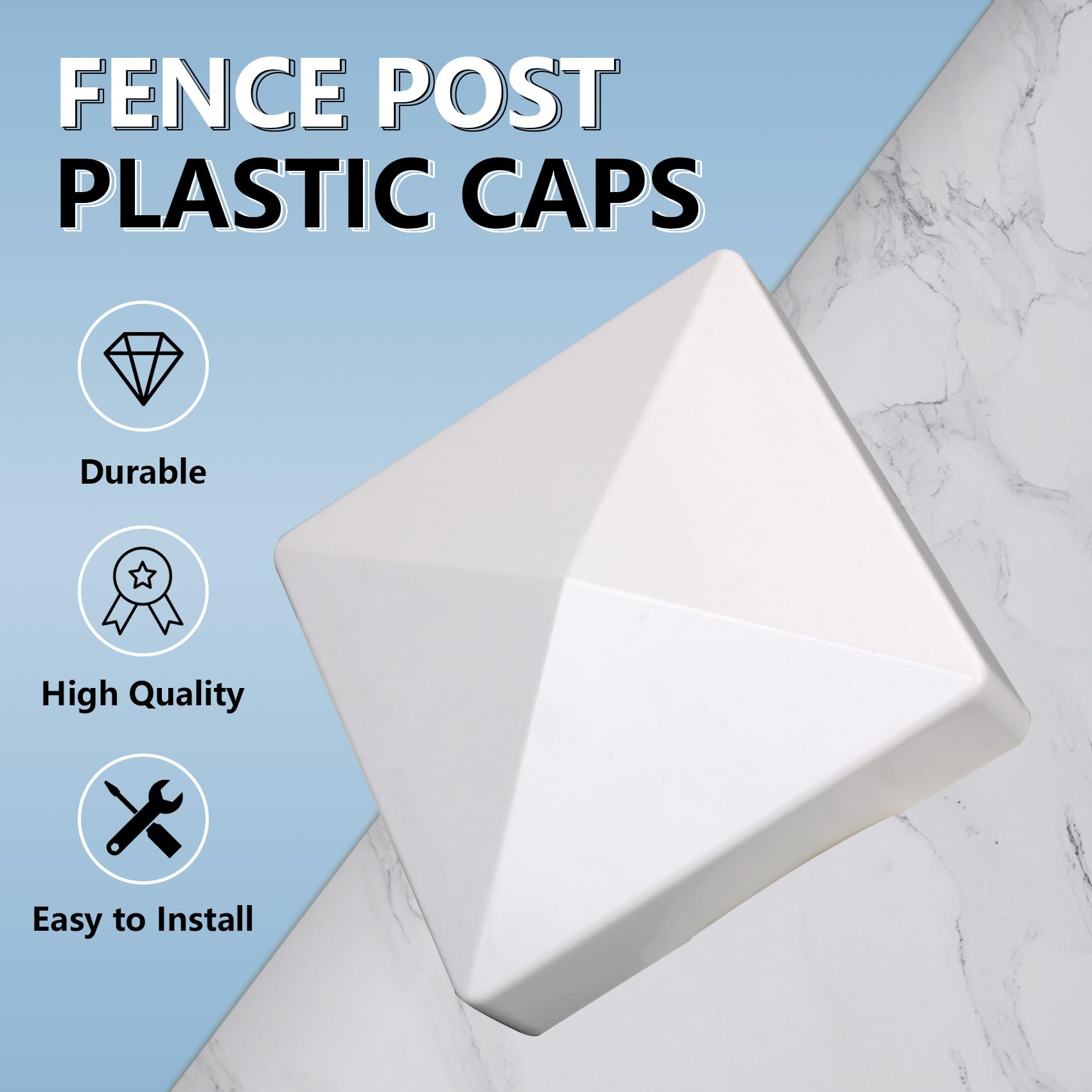 Snapklik.com : 3.5x3.5 Vinyl Fence Post Caps