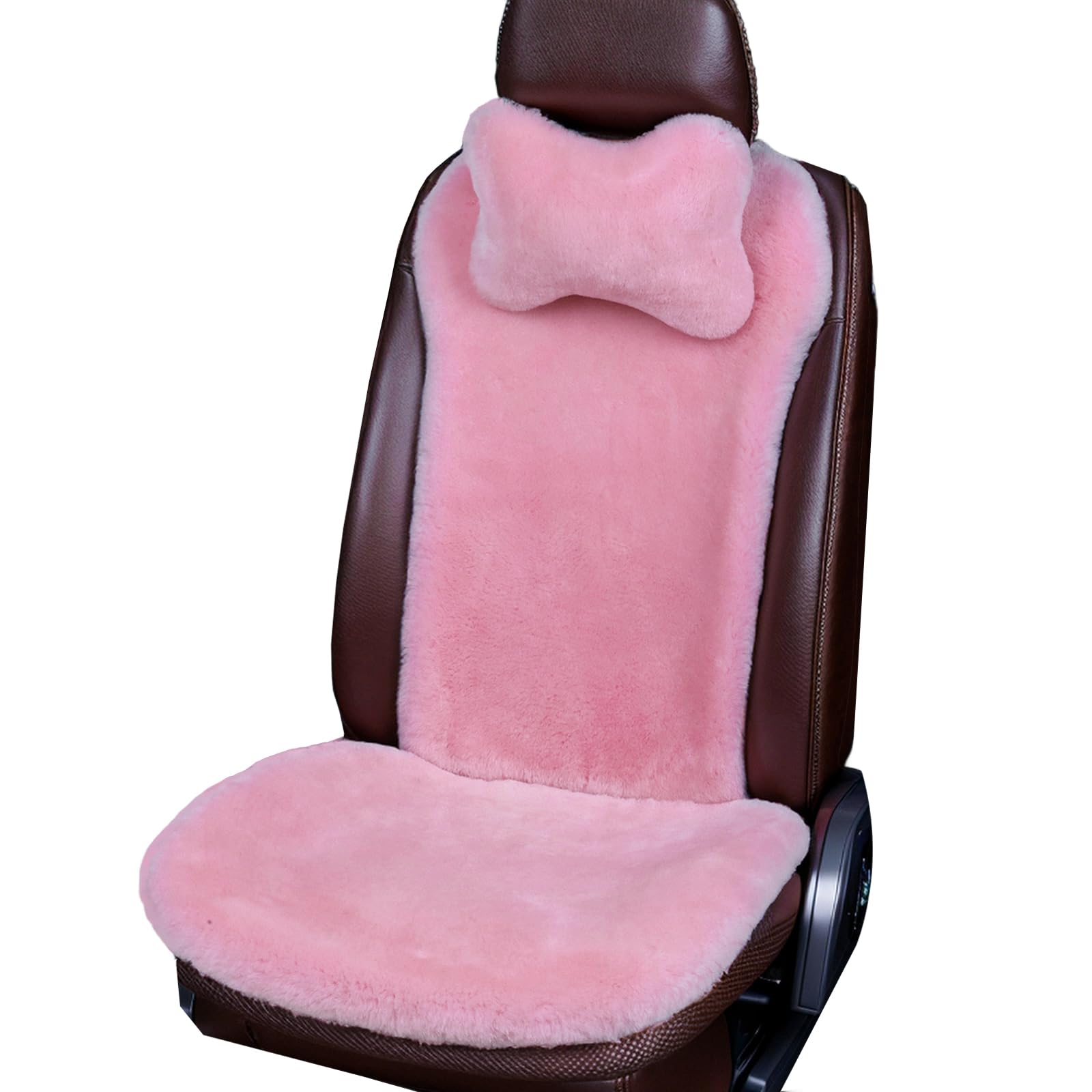 Amazon.com: OGLAND Fluffy Fur Sheepskin Car Seat Covers for Universal ...