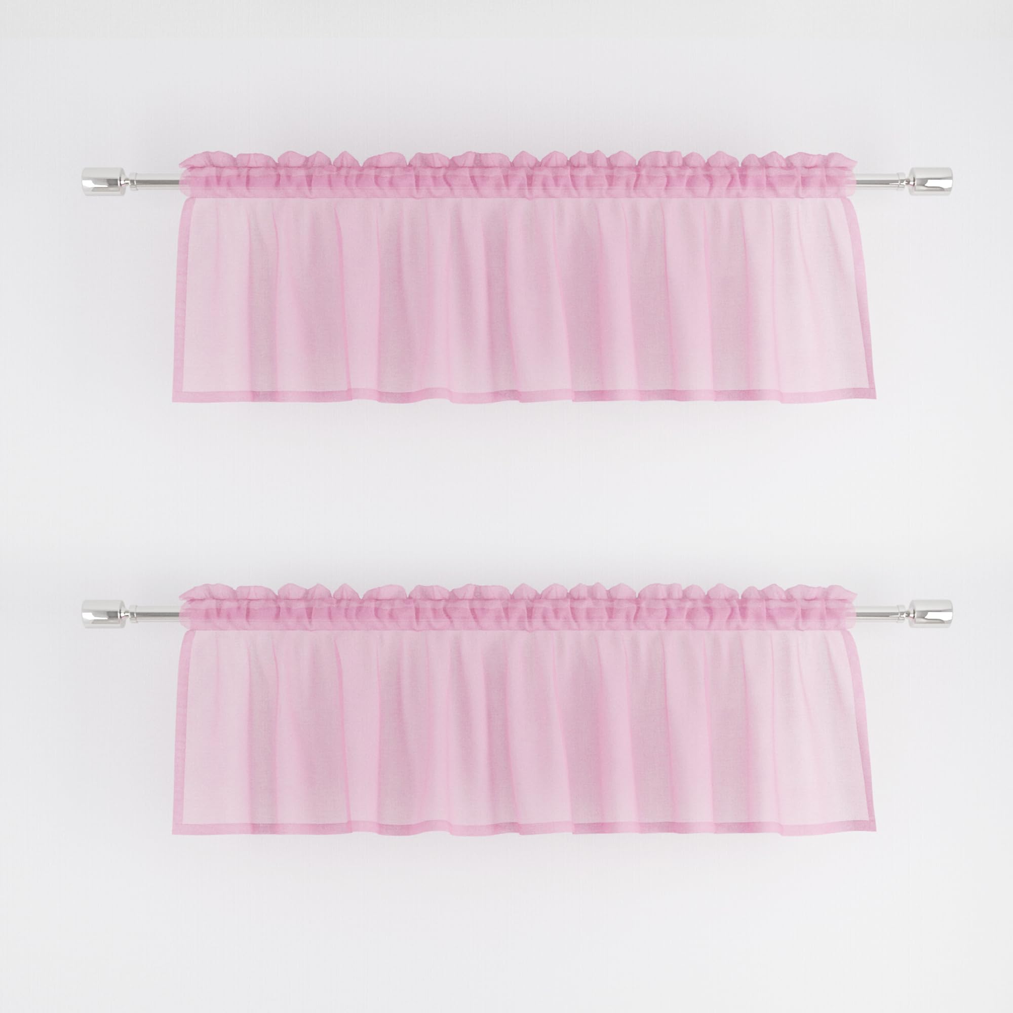 Amazon.com: UPOPO Pink Valance 16 inches Long Sheer Curtain Valance ...