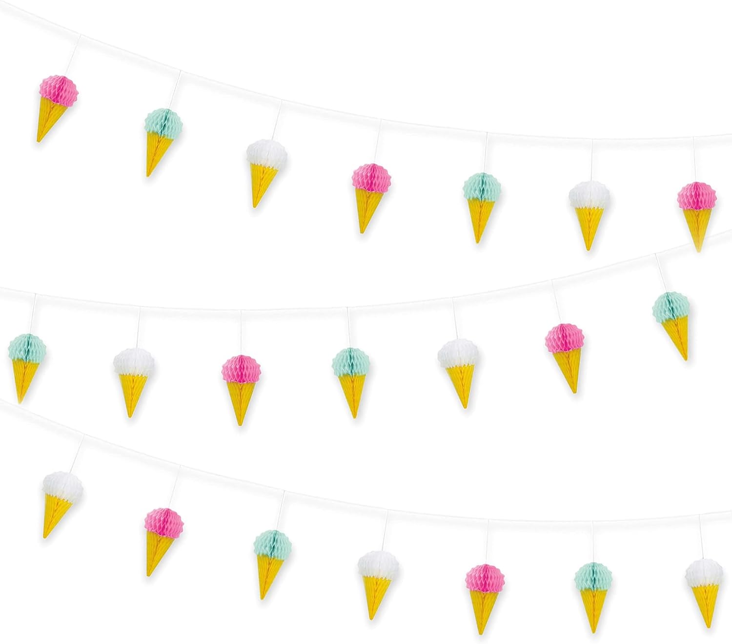 Amazon.com: Multicolor Honeycomb Ice Cream Garland (213cm) 1 Piece ...