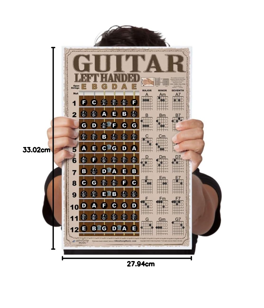 Guitar Fretboard Chart Poster