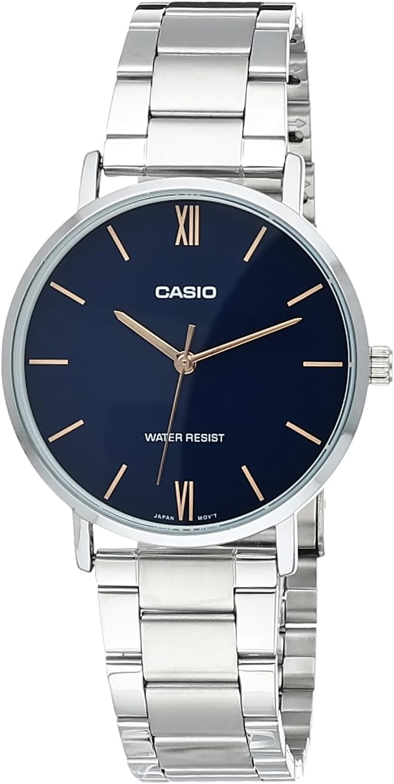 Casio Men's Watch - MTP-VT01D-2BUDF Blue Dial, Silver Band: Buy Online at Best Price in UAE ...