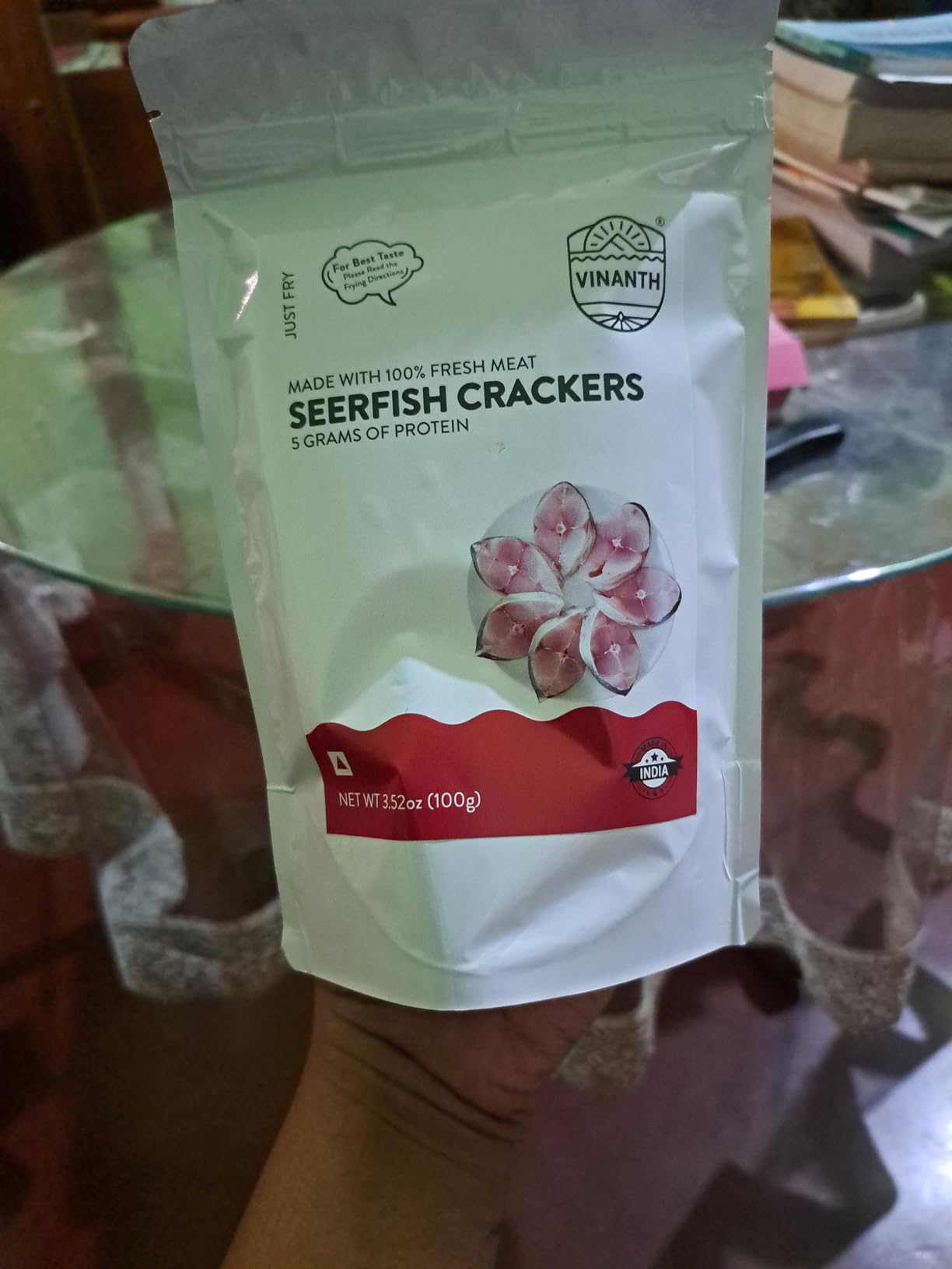 VINANTH ENTERPRISES FRESH MEAT PAPAD 100GMS (PRAWN) : Amazon.in ...