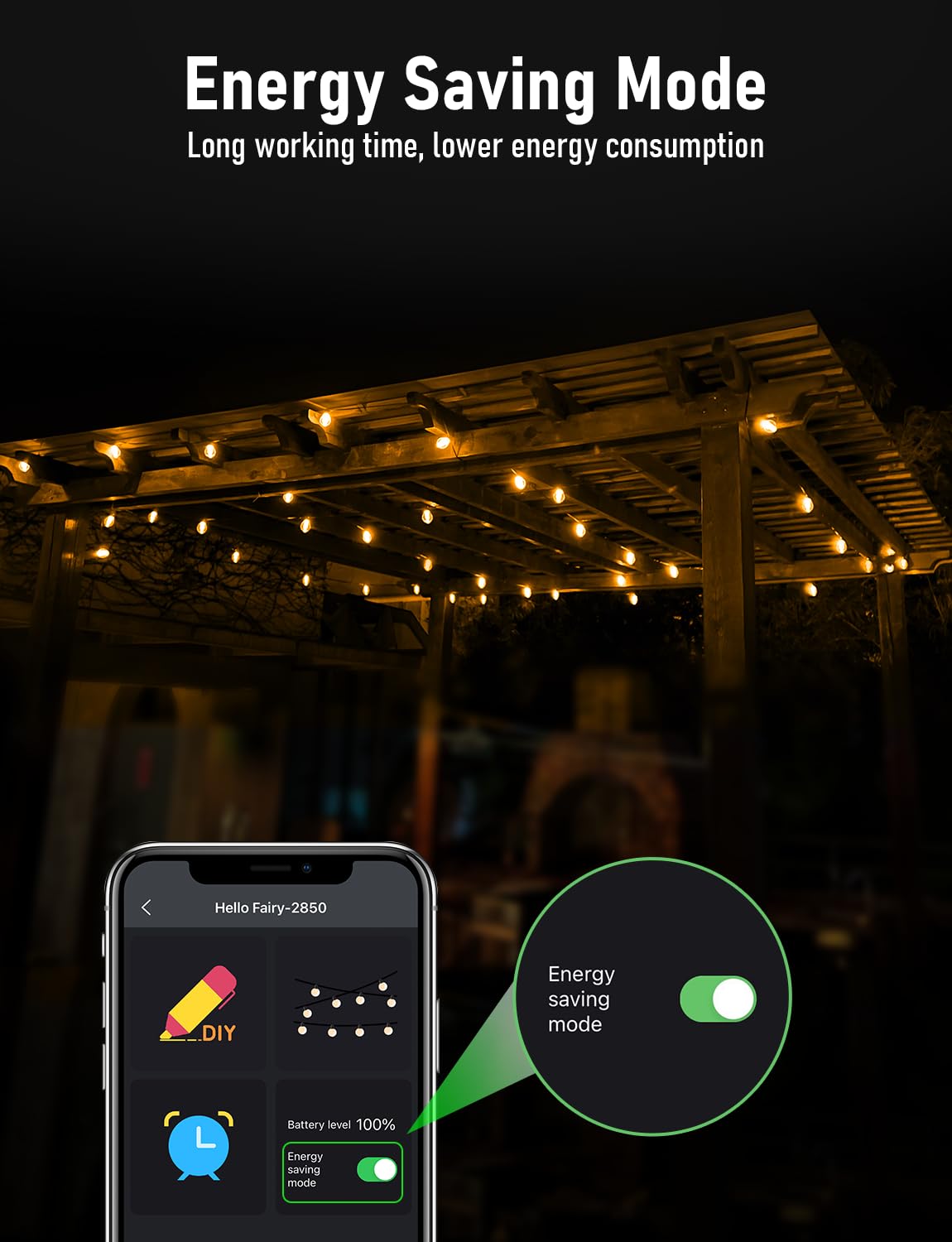 Snapklik.com : Smart Solar Powered Outdoor String Lights, 30Ft Energy ...