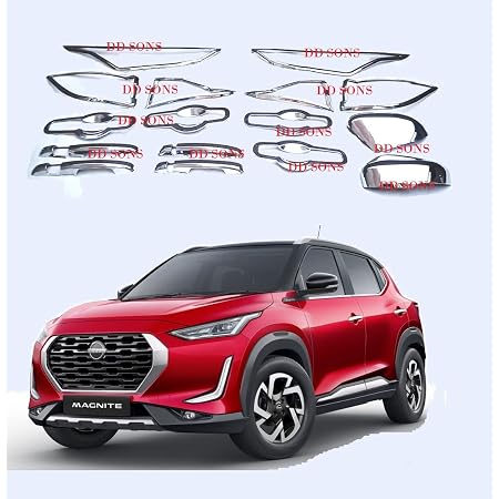 Exterior Chrome Accessories Combo Kit Suitable for Nissan Magnite (Set ...