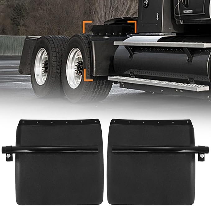 Amazon.com: Poly Quarter Fenders for Semi Truck, 24" x 24" Black ...