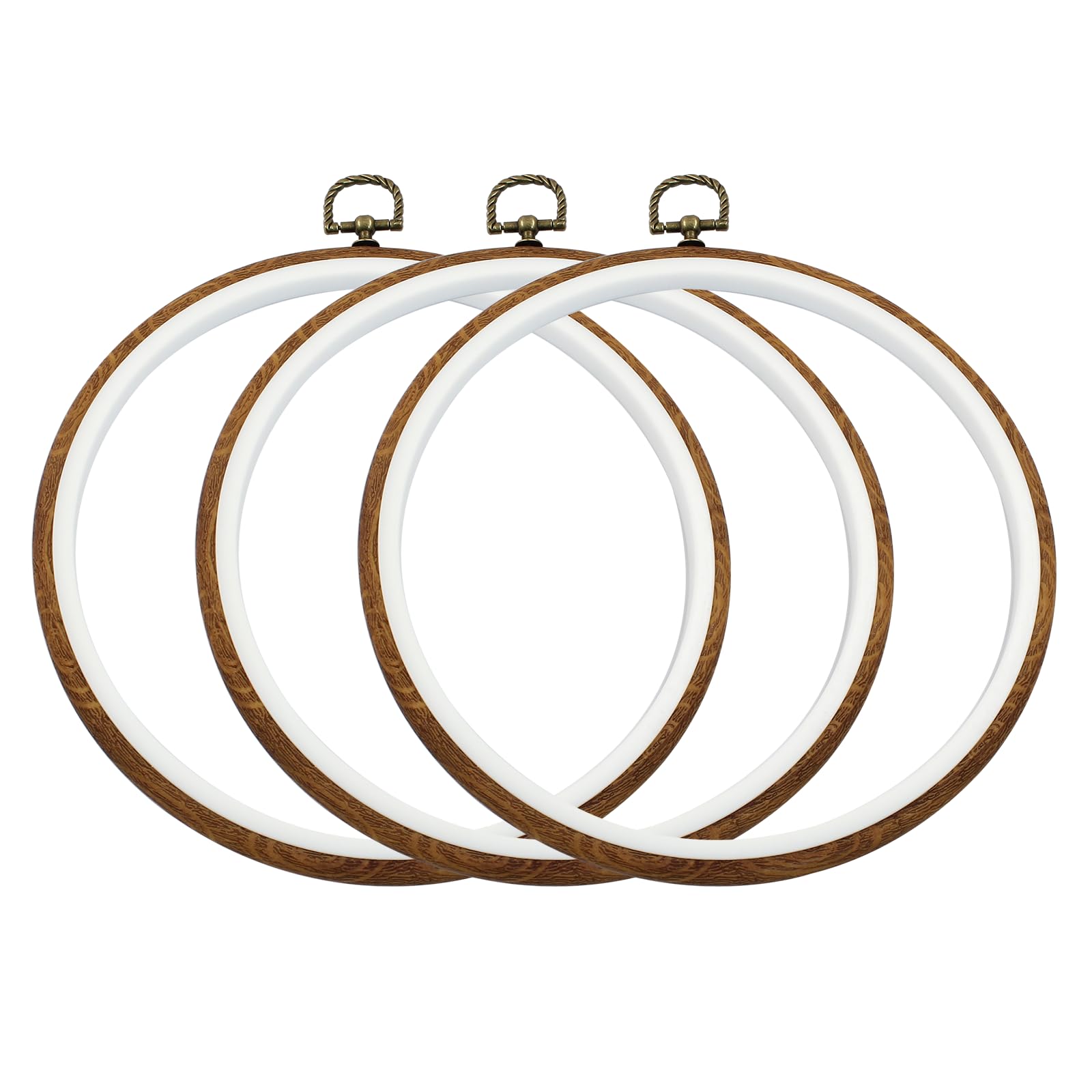 Amazon.com: Waziaqoc 8 Inch Embroidery Hoop Frame Set, Round Circle ...